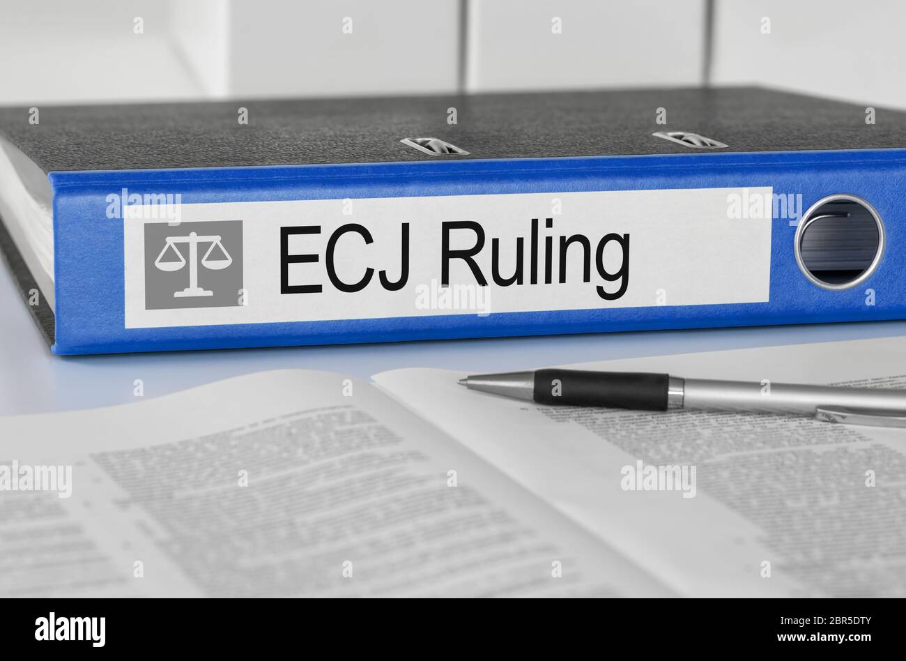 Folder with the label ECJ Ruling Stock Photo - Alamy