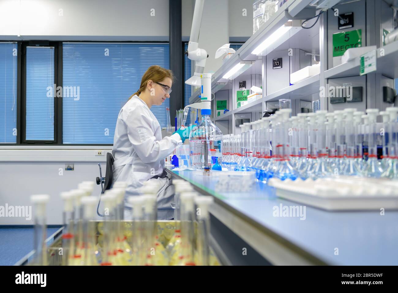 Laboratory of the Novartis pharmaceutical plant in St. Petersburg Stock ...