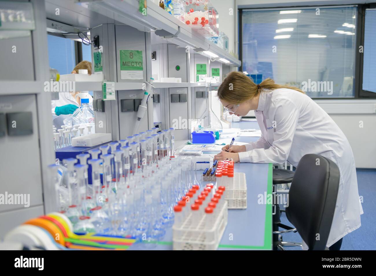 Laboratory of the Novartis pharmaceutical plant in St. Petersburg Stock ...