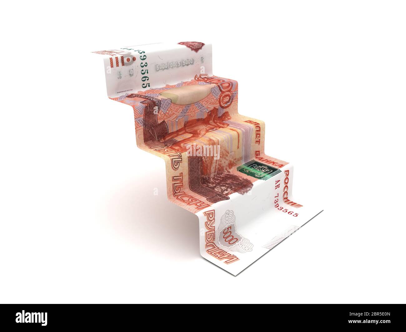 Higher Steps With Russian Ruble (Isolated on white background Stock ...