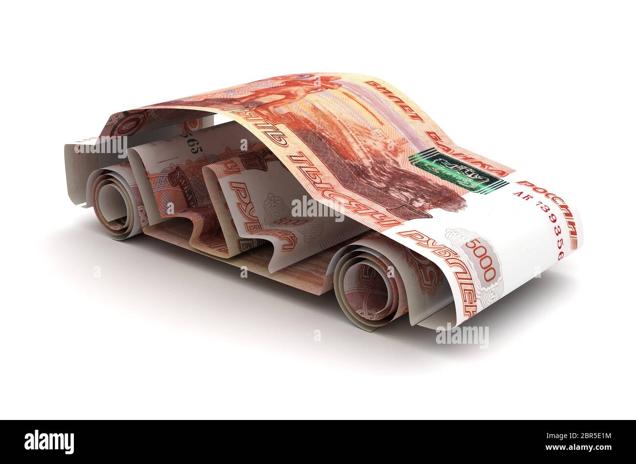 Car Finance With Russian Ruble (Isolated on white background Stock ...
