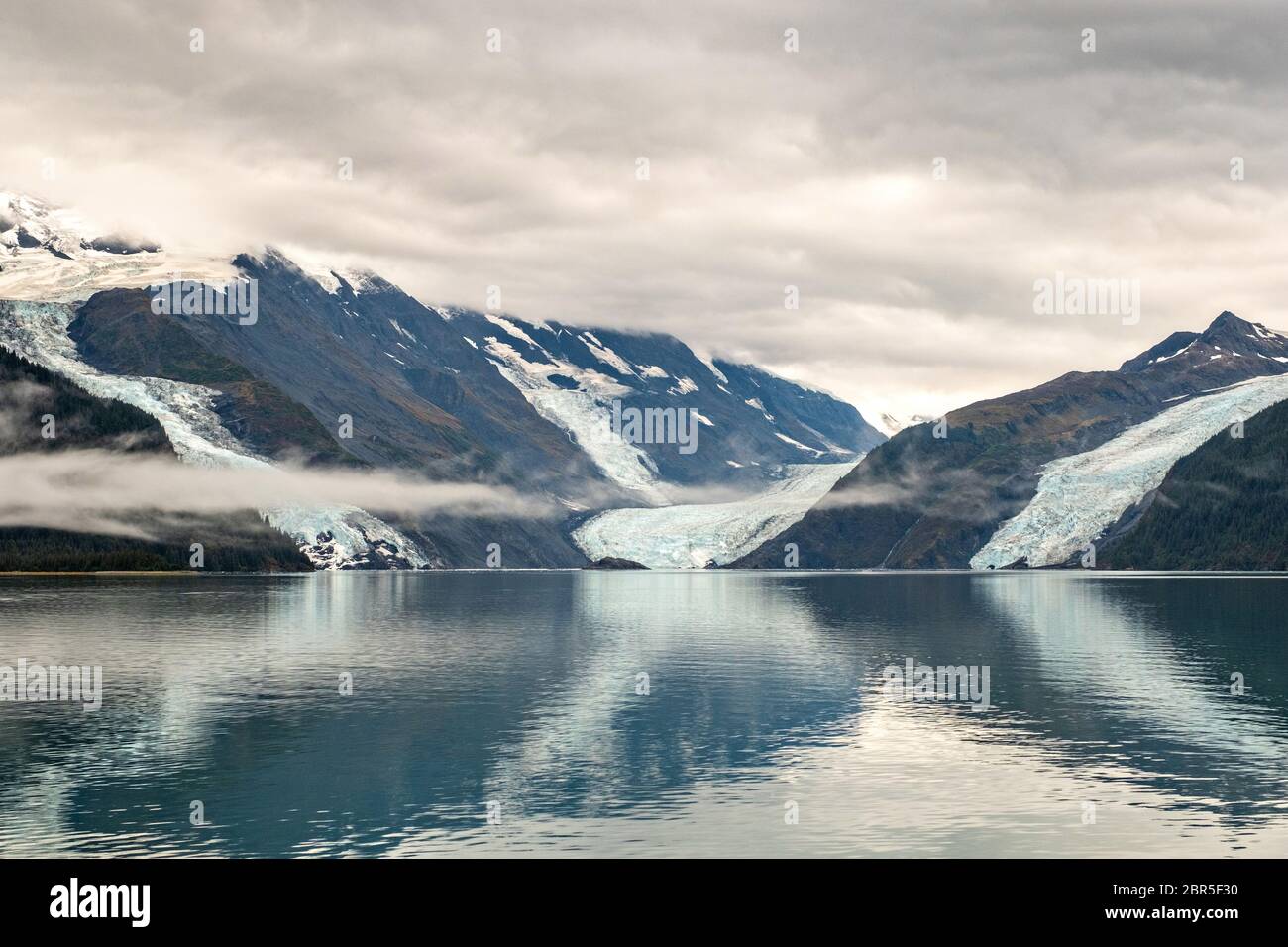 View of the Cascade, left, Barry, center, and Coxe glaciers in Barry ...