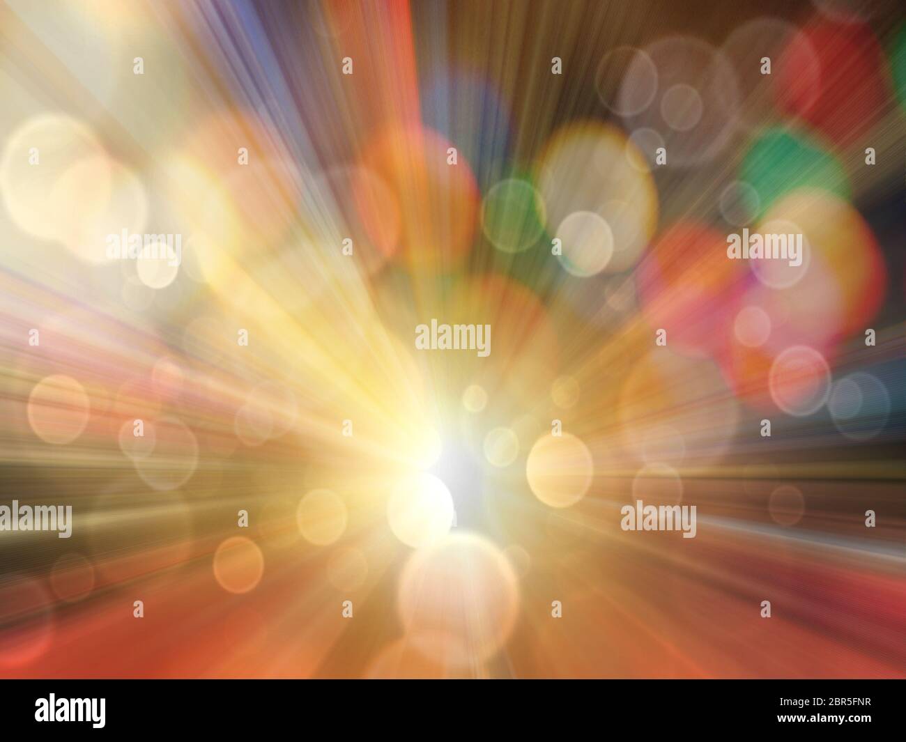 Abstract soft and blurred with bokeh of ray light action background ...