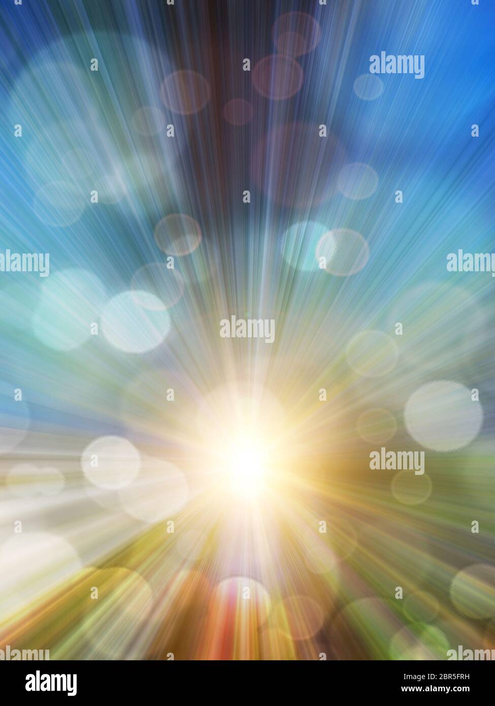 Abstract soft and blurred with bokeh of ray light action background ...