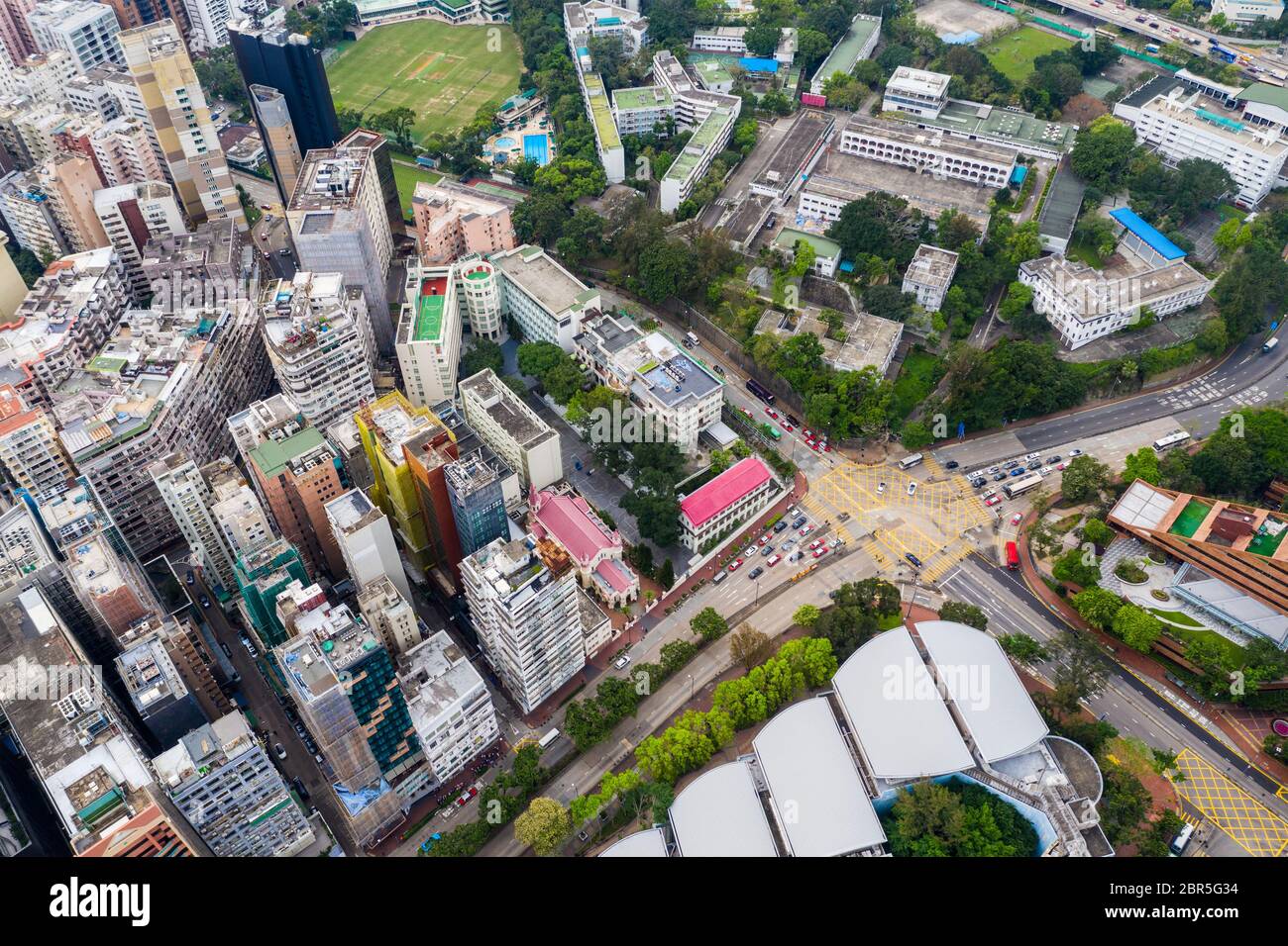 Jordan, Hong Kong 21 April 2019: Top view of Hong Kong city Stock Photo ...
