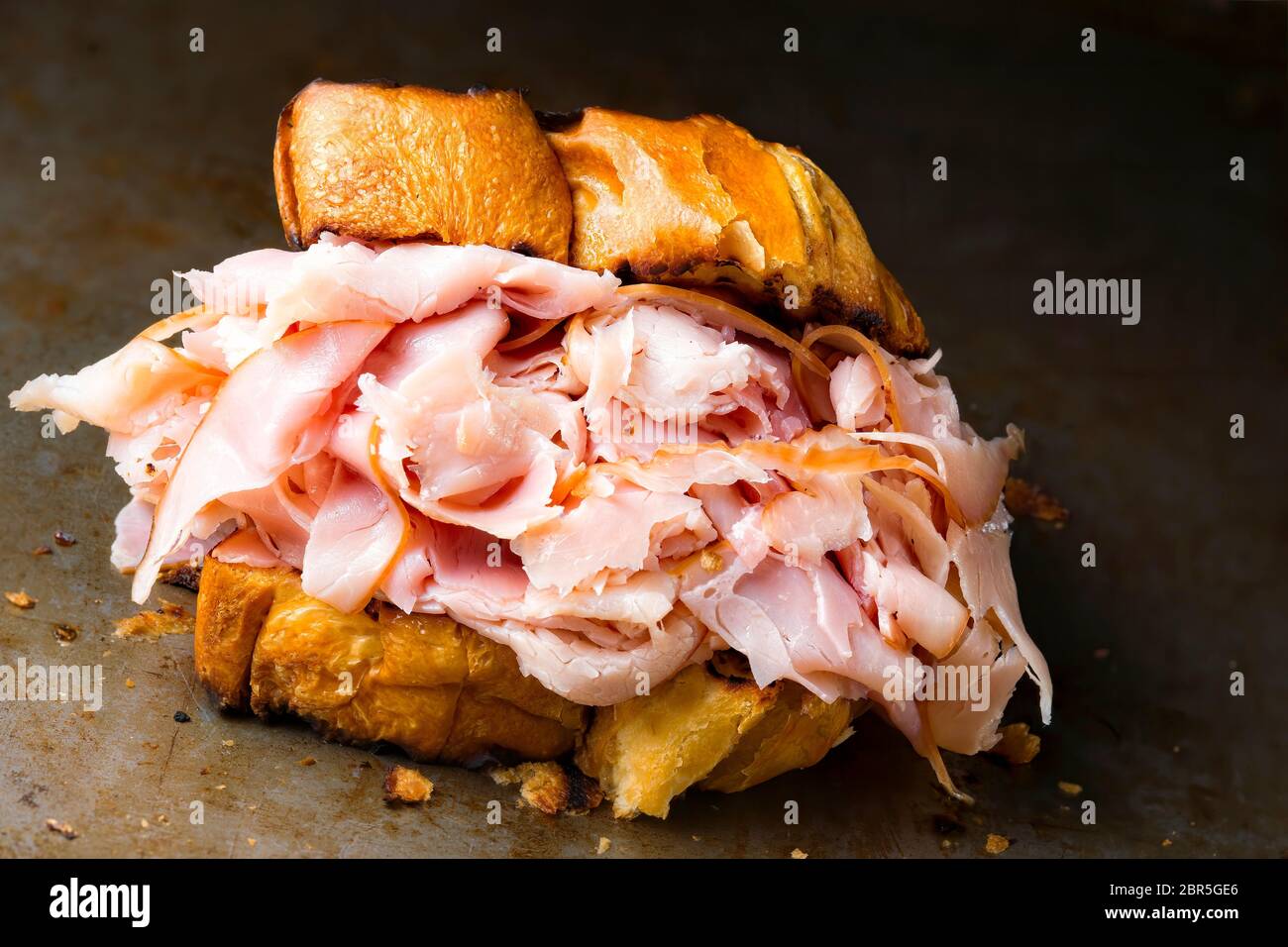 close up of rustic deli ham sandwich Stock Photo - Alamy