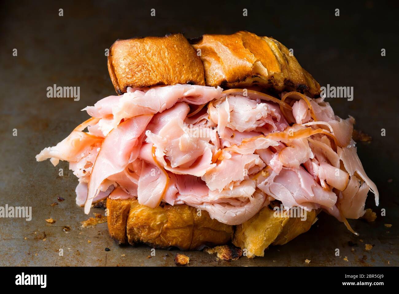 close up of rustic deli ham sandwich Stock Photo - Alamy
