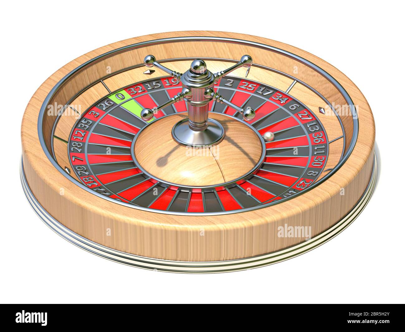 Roulette wheel side view 3D render illustration isolated on white ...