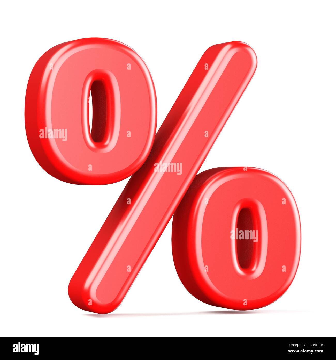 Red percentage sign 3D render illustration isolated on white background ...