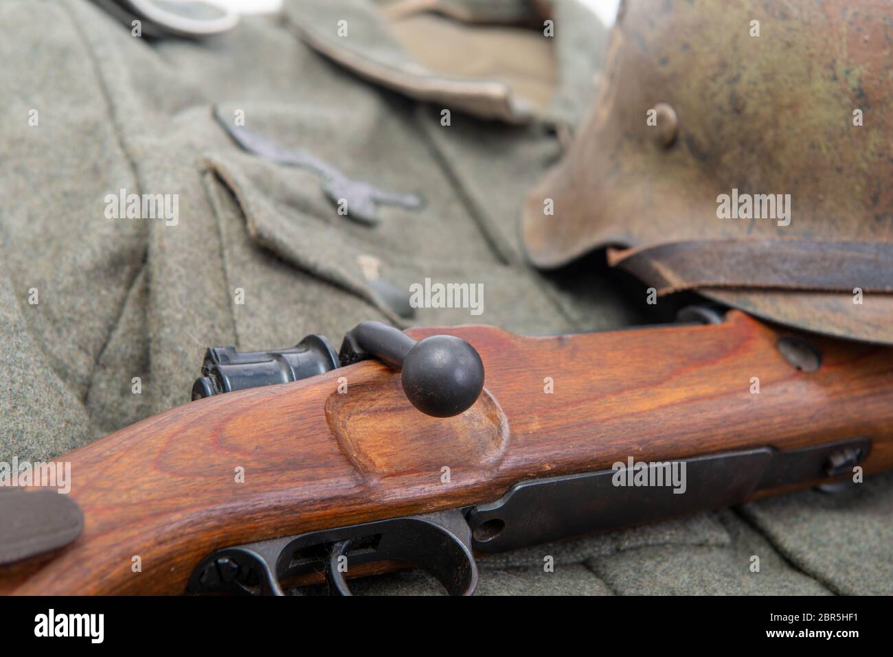 a vintage background with german army field equipment. ww2 Stock Photo ...