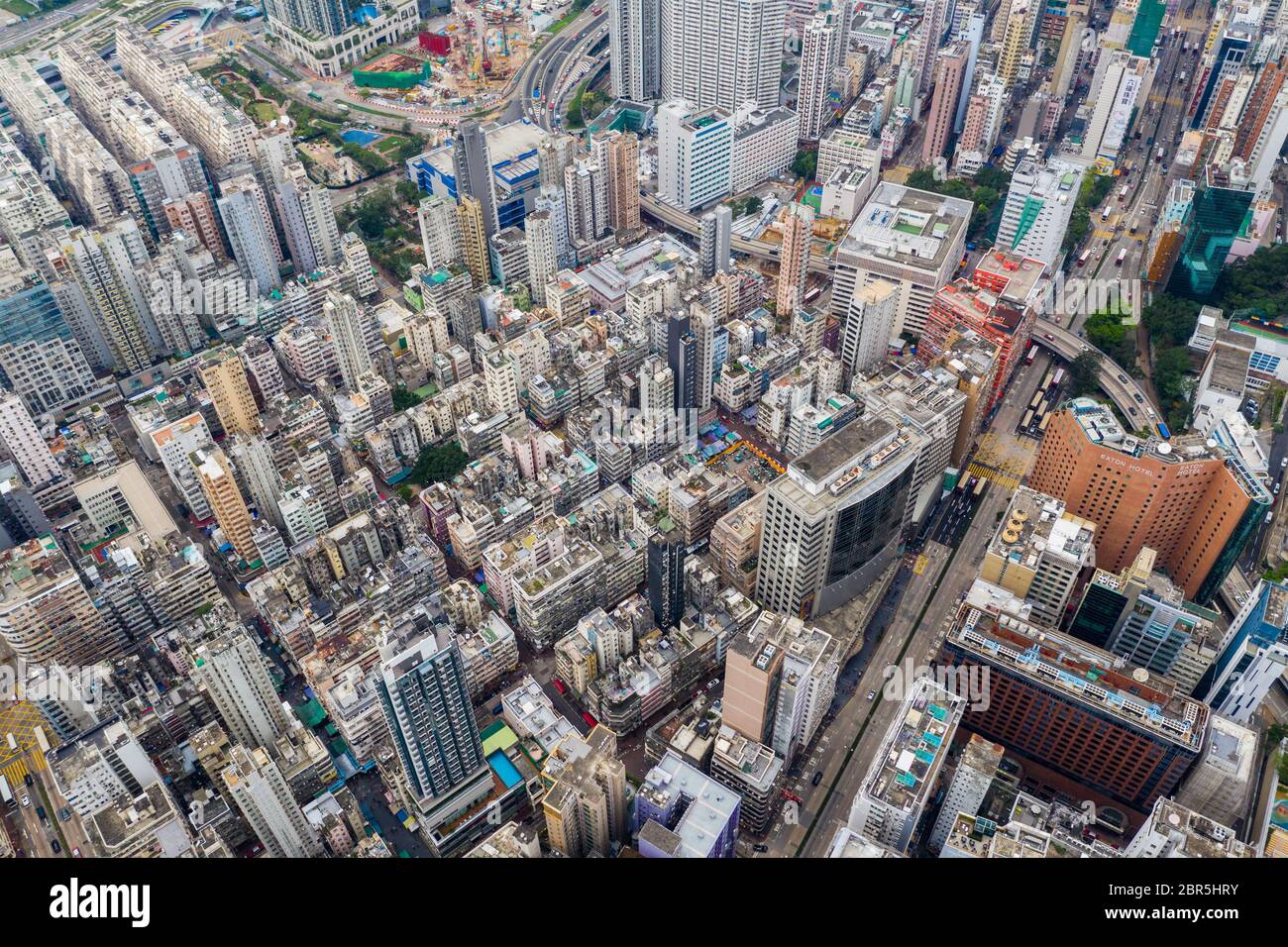 Jordan, Hong Kong 21 April 2019: Top view of Hong Kong city Stock Photo ...