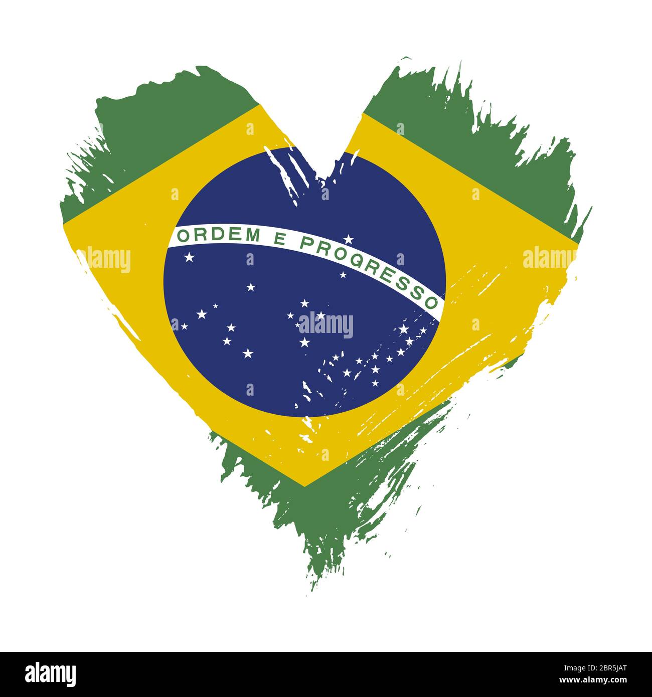 Grunge brushstroke painted illustration of heart shaped distressed ...