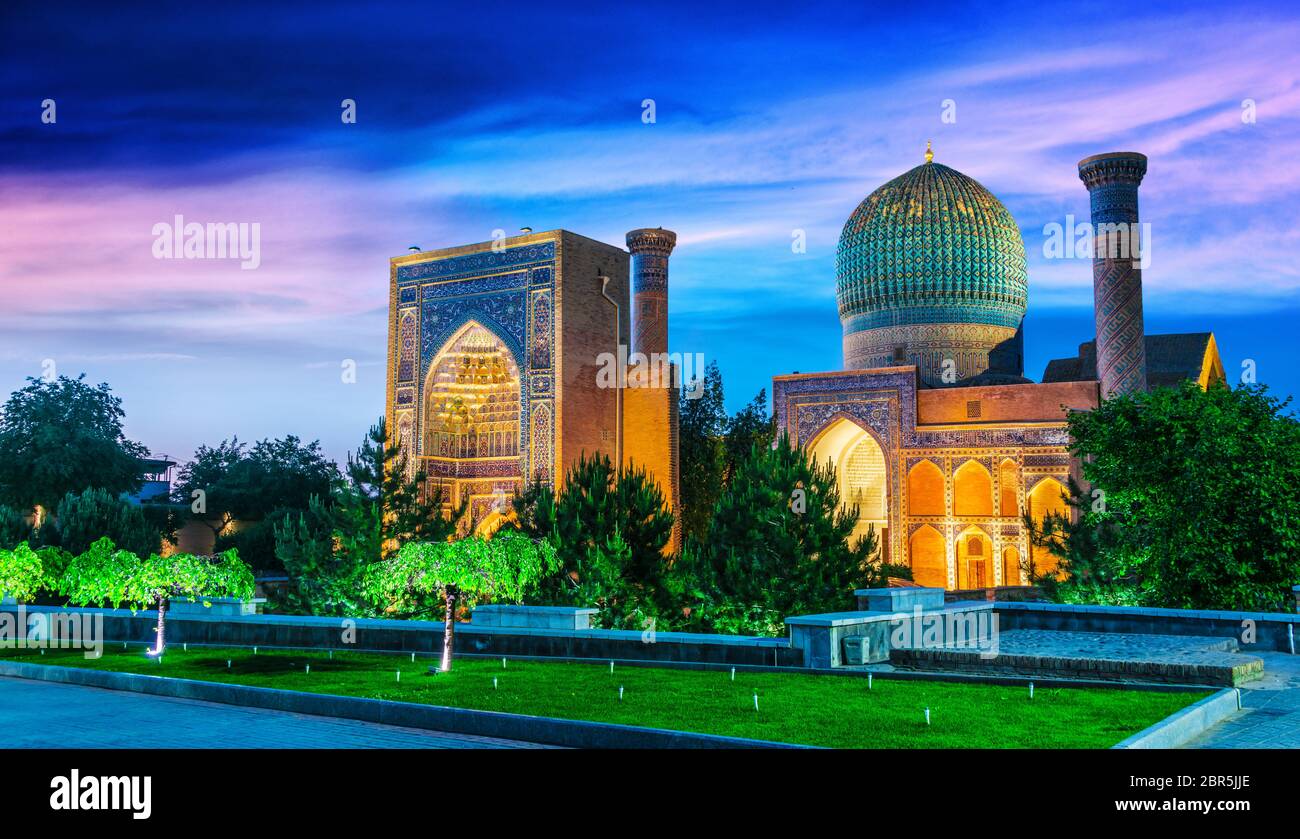 Gur-e-Amir or Guri Amir (Tomb of the King), a mausoleum of the Asian ...
