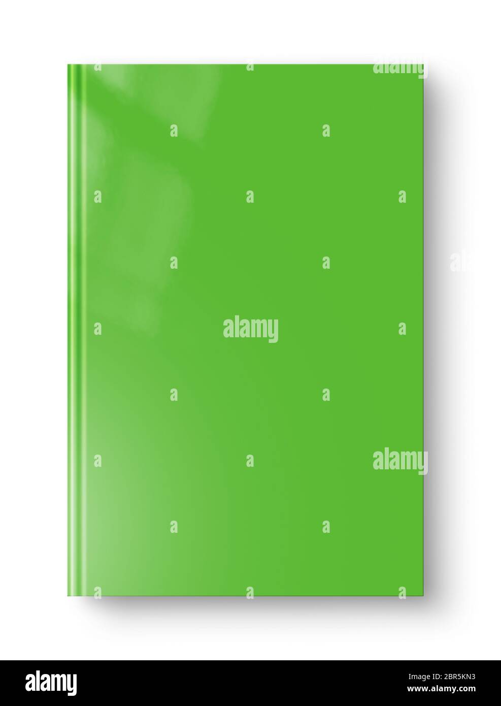 Closed green blank book mockup, isolated on white Stock Photo - Alamy