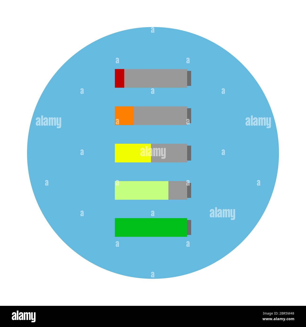 Battery charge status indicator - from low to full Stock Vector Image ...