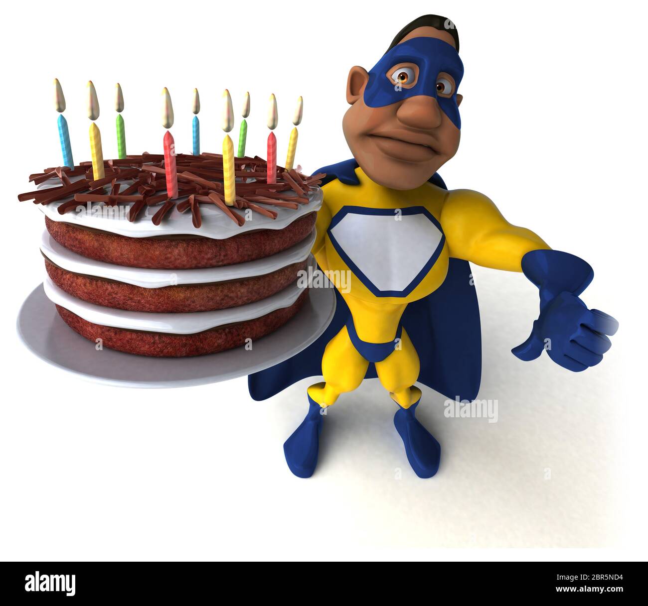 Fun superhero - 3D Illustration Stock Photo - Alamy