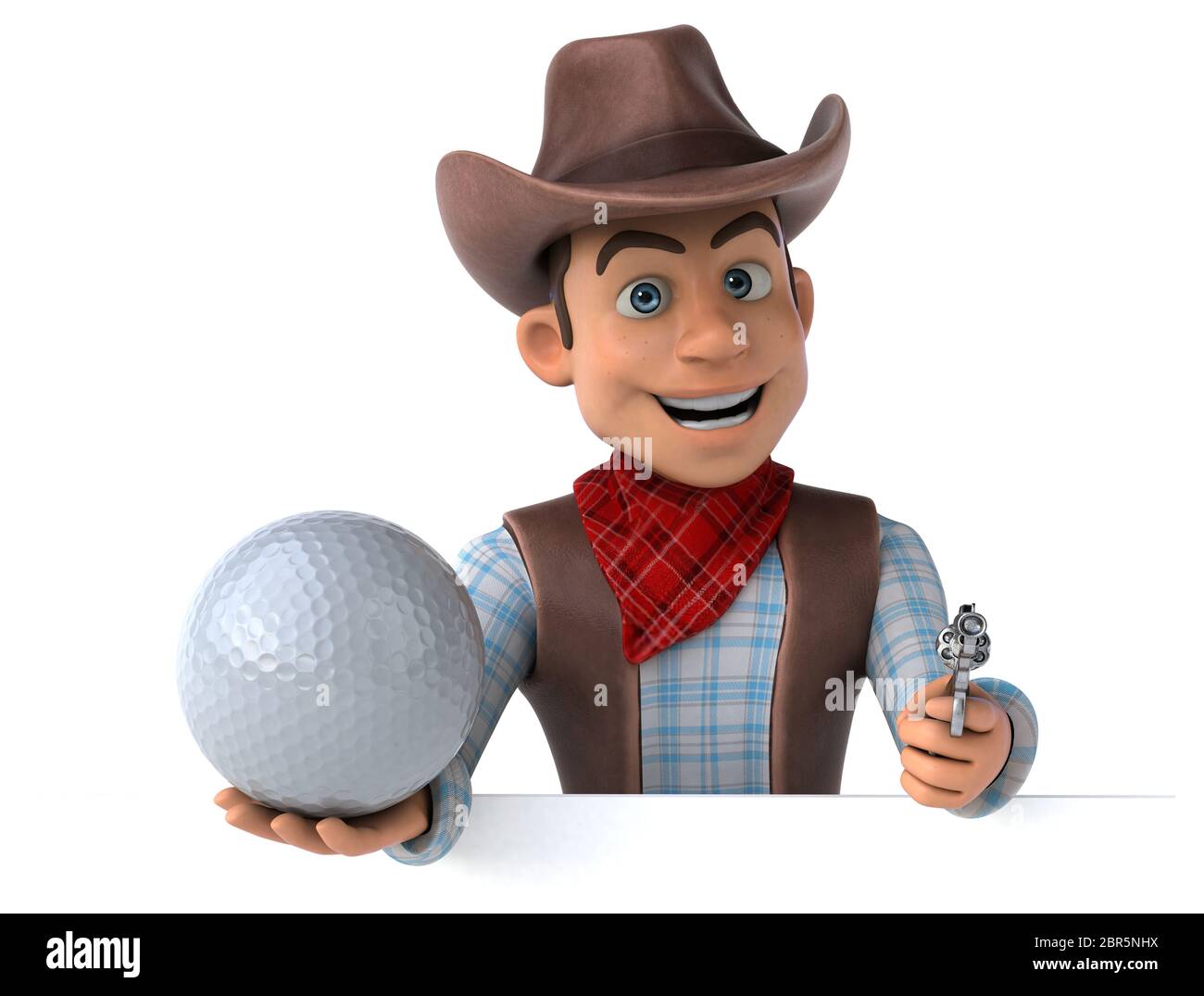 Fun Cowboy - 3D Illustration Stock Photo - Alamy