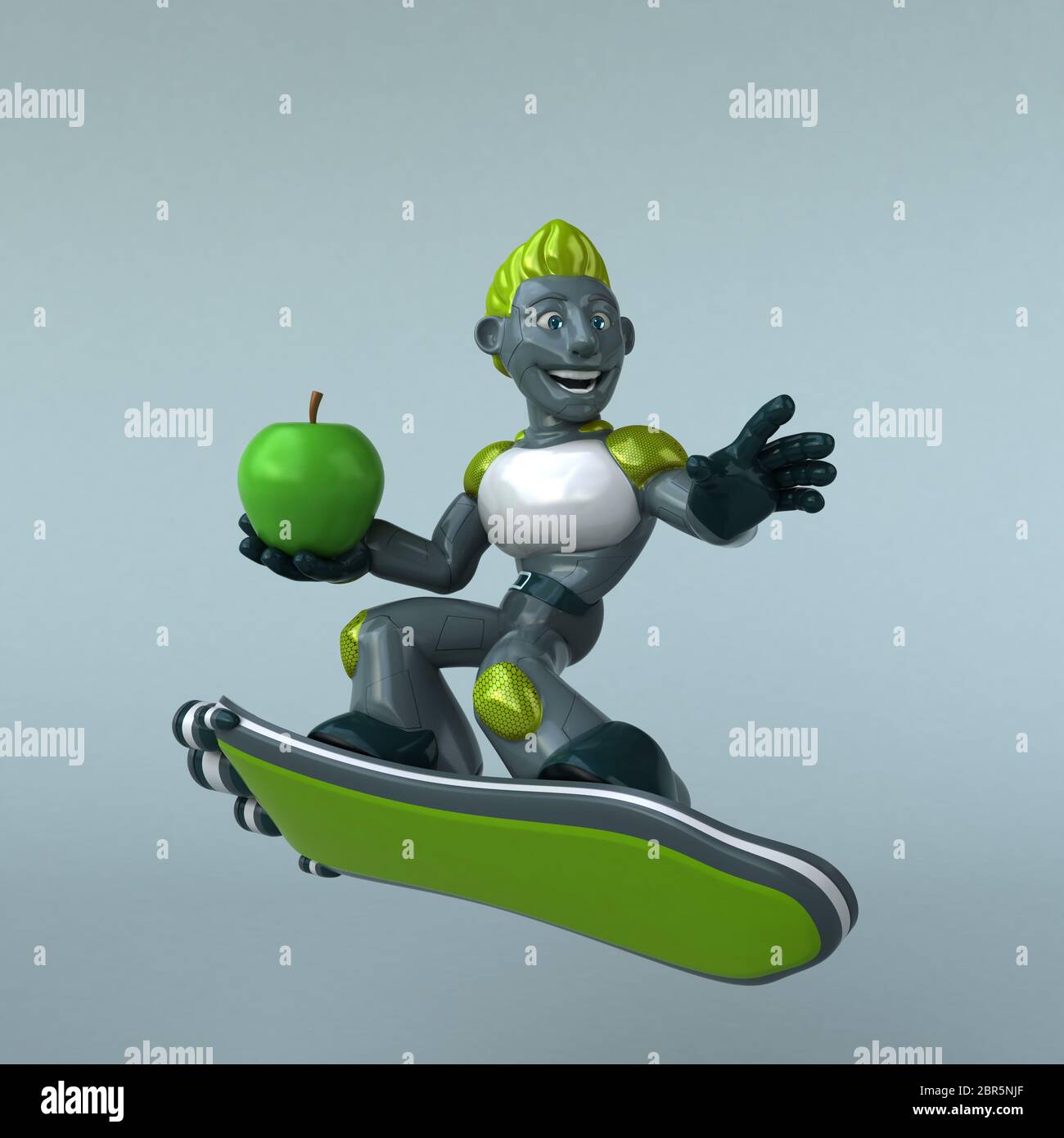 Green Robot - 3D Illustration Stock Photo - Alamy