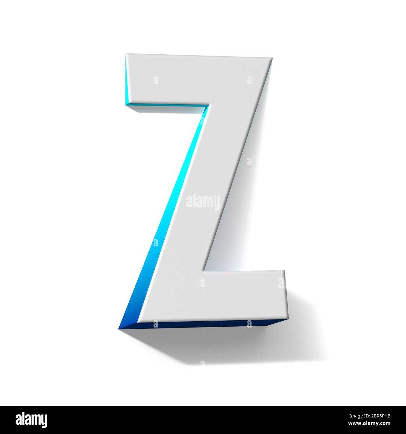 Blue gradient Letter Z 3D render illustration isolated on white ...