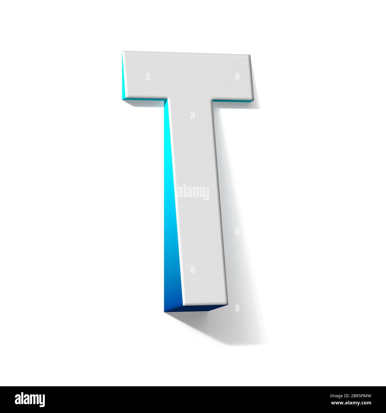 Blue gradient Letter T 3D render illustration isolated on white ...