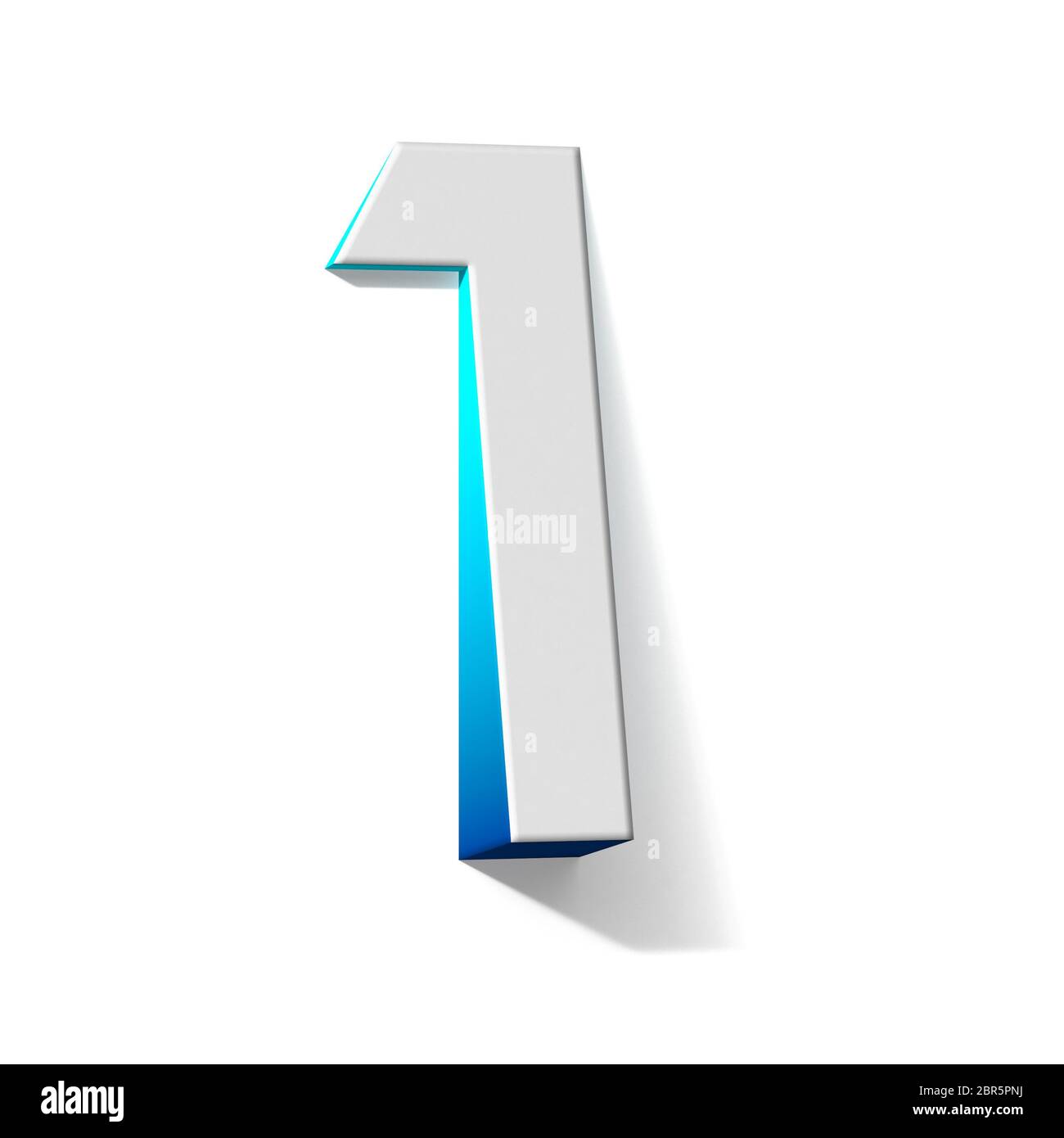 Blue gradient number 1 ONE 3D render illustration isolated on white ...
