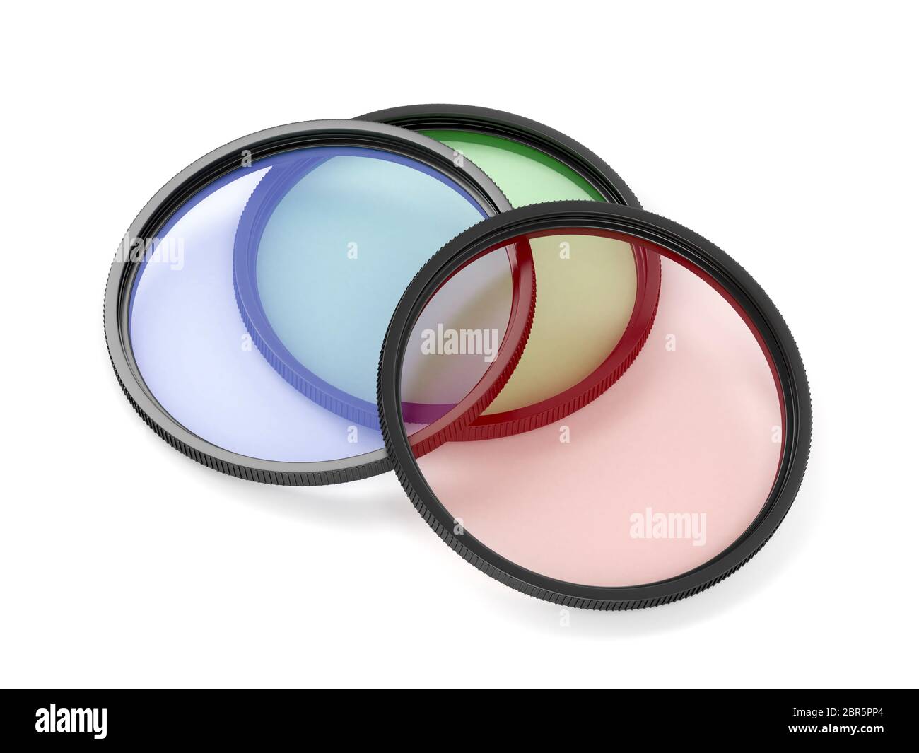 Colorful camera filters on white background Stock Photo - Alamy