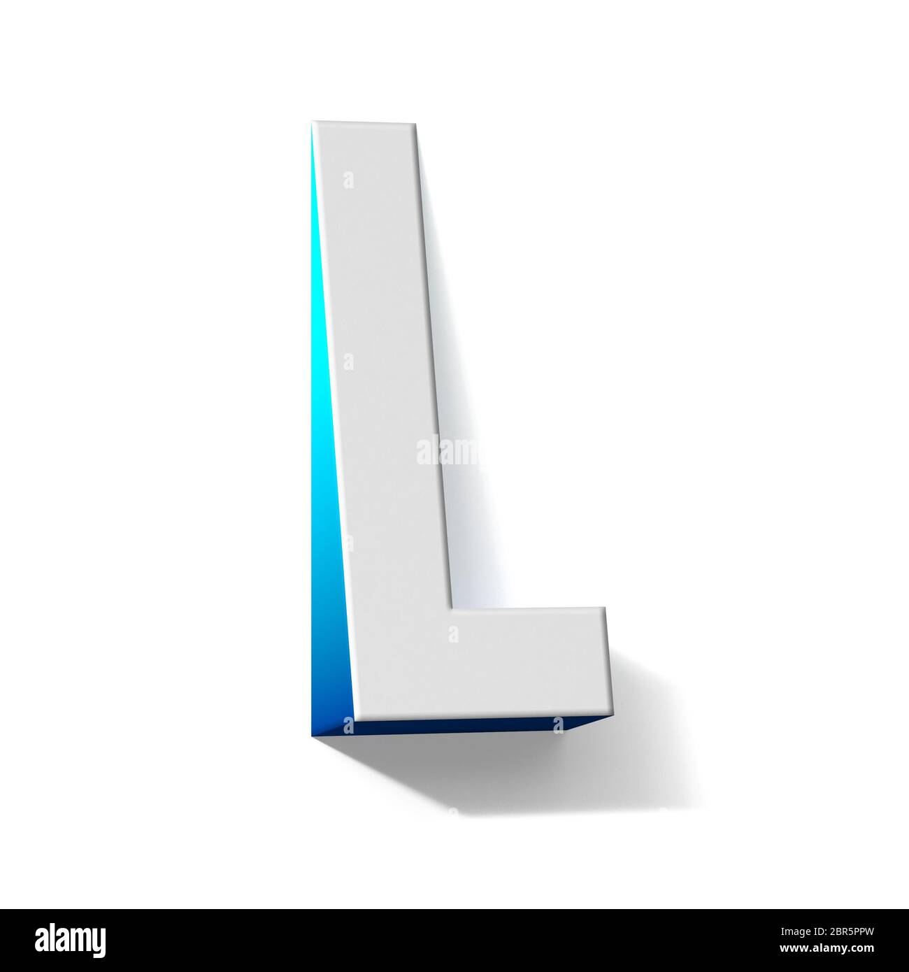 Blue gradient Letter L 3D render illustration isolated on white ...