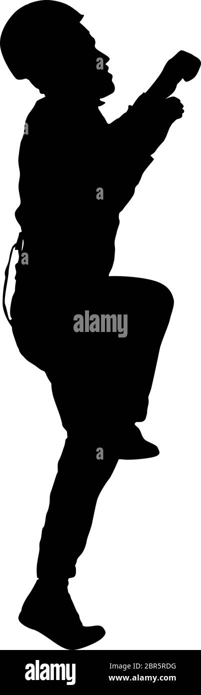 Silhouette rock climber Cut Out Stock Images & Pictures - Alamy