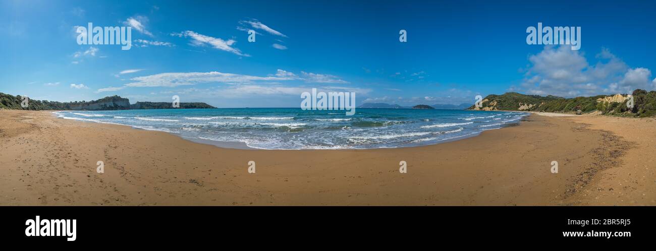 Panoramic view of the Gerakas Beach which is a sea turtle nesting site ...