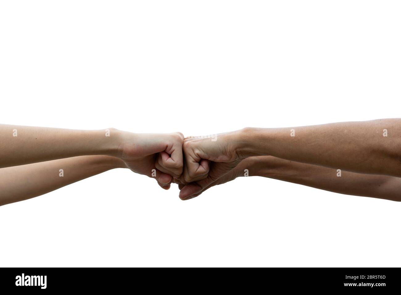Friend fist bump together isolated on white background. Fist bump ...
