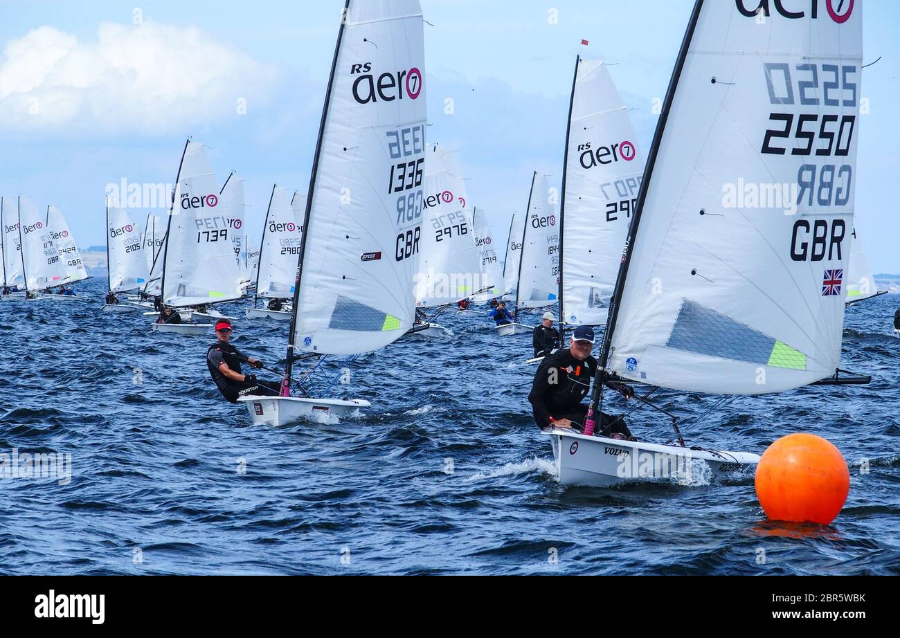 RS Aero sailing dinghy National Championships at North Berwick Stock ...