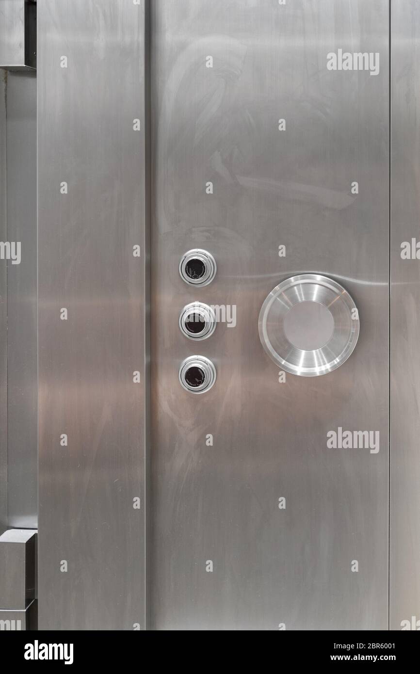 Safe Deposit Box Dial Buttons at Steel Door Stock Photo - Alamy
