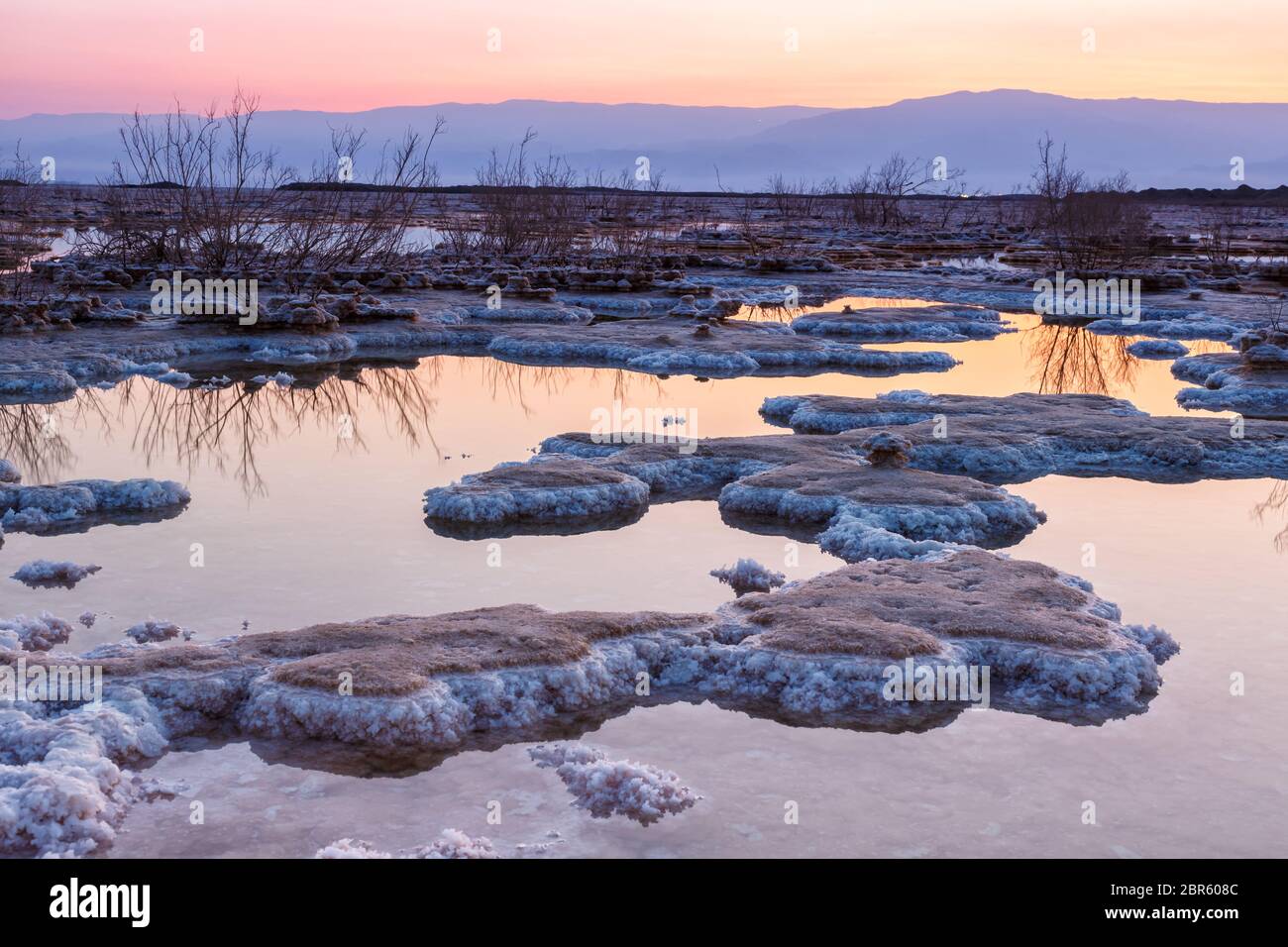 Dead Sea Israel sunrise morning salt landscape nature vacation holidays ...