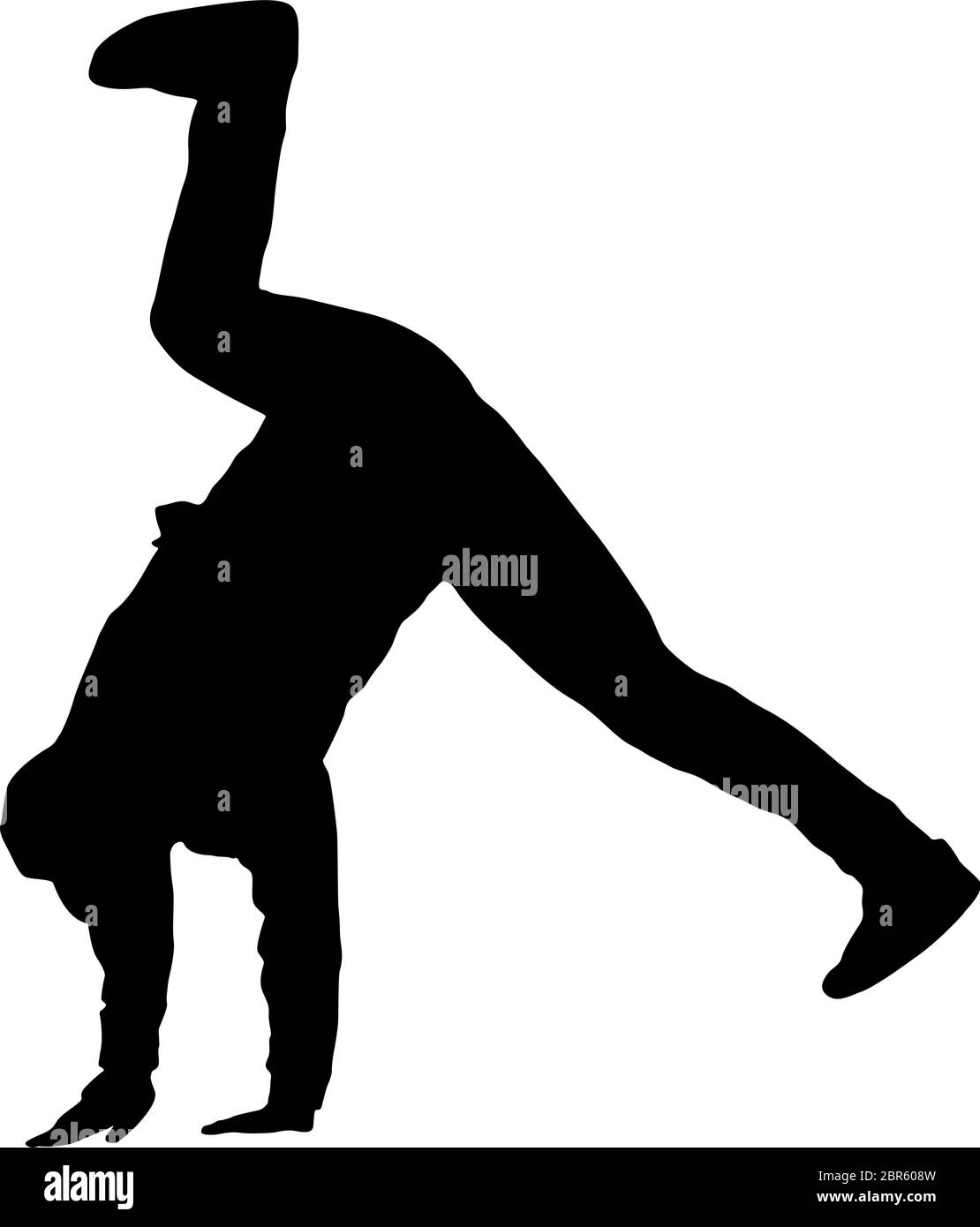 Black Silhouettes breakdancer on a white background Stock Vector Image ...