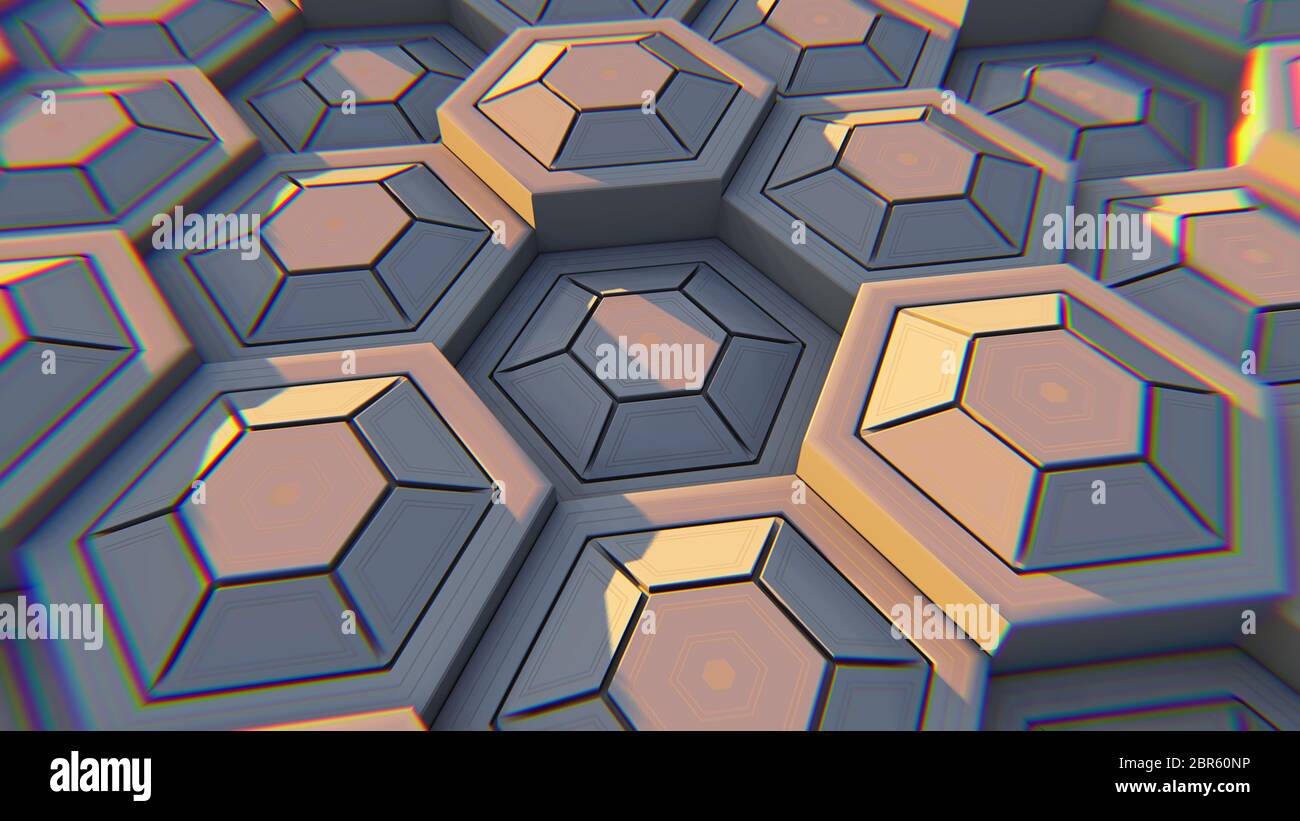White geometric hexagonal abstract background. 3D illustration Stock ...