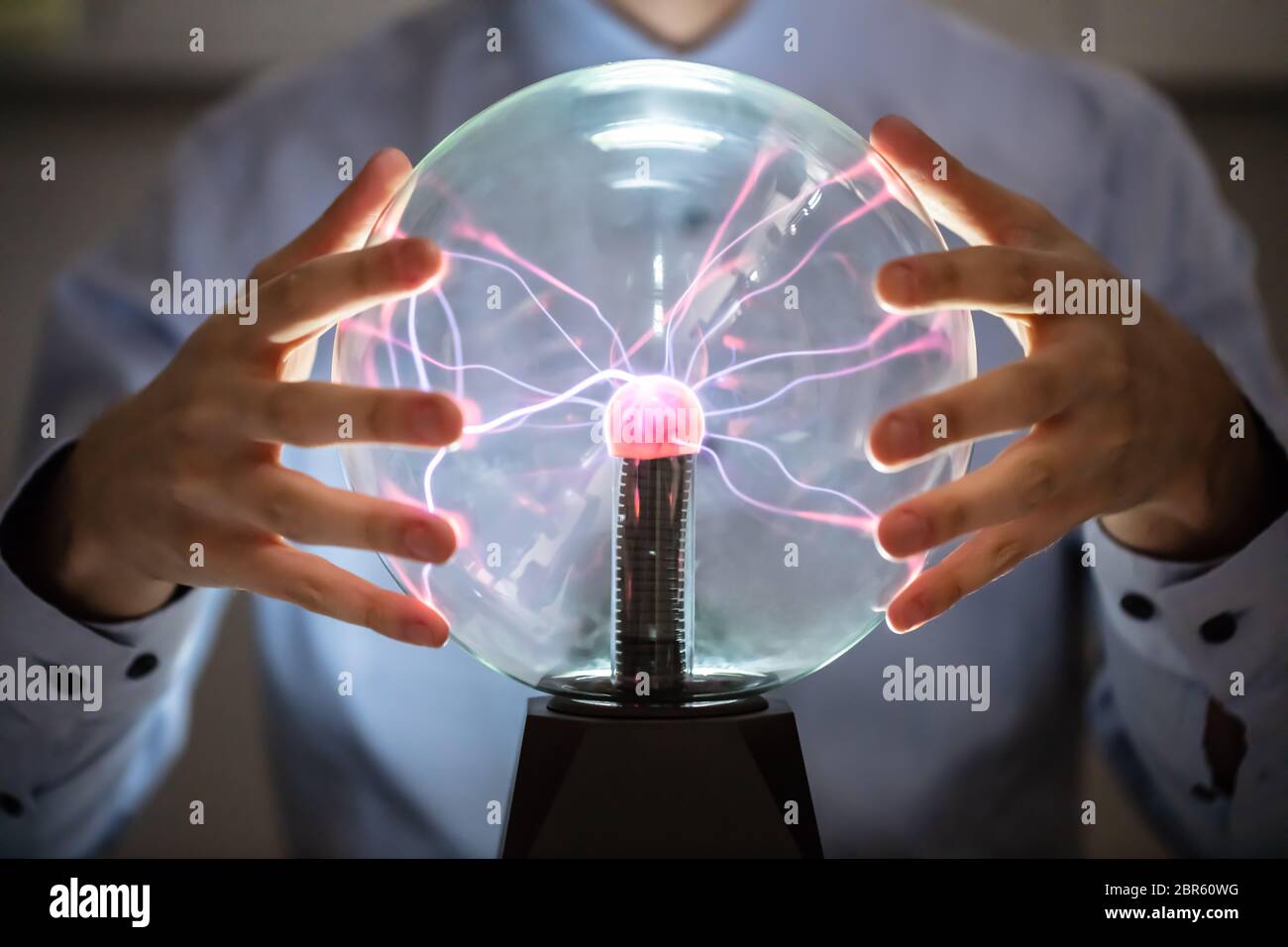 Close-up Of Fortune Teller Holding Hand Over The Glowing Crystal Ball ...