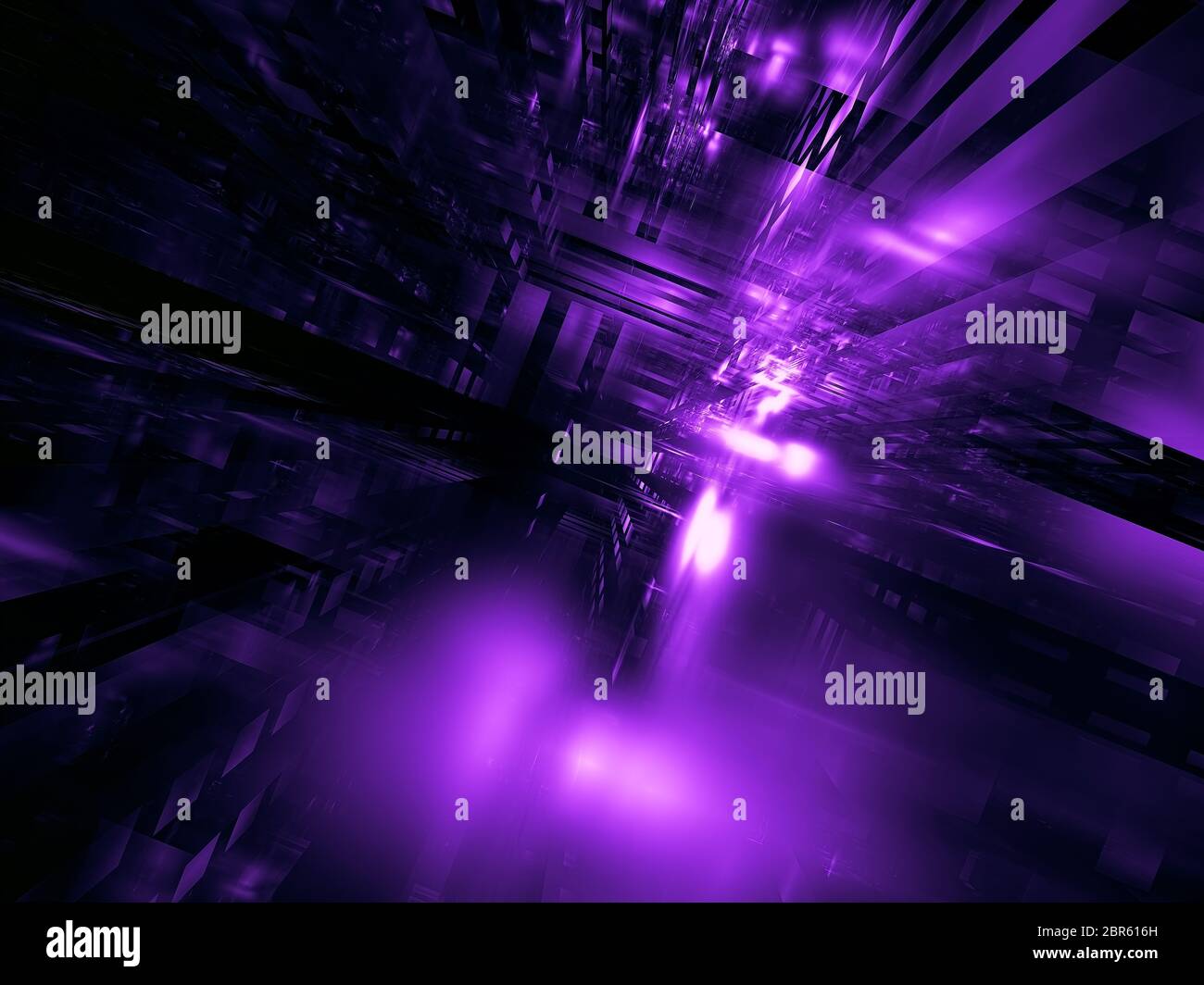 Purple sci fi or vr background - abstract computer-generated 3d ...