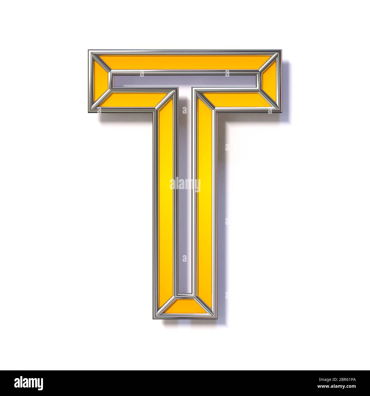 Orange metal wire font Letter T 3D rendering illustration isolated on white background Stock ...