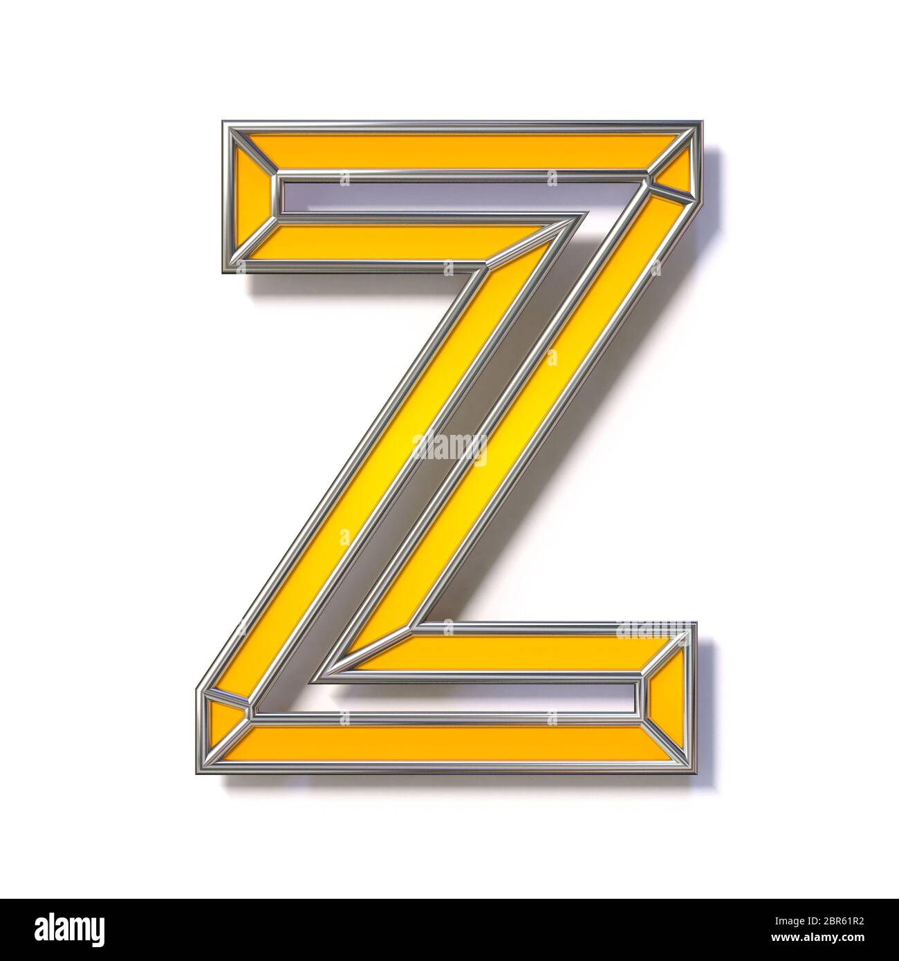 Orange metal wire font Letter Z 3D rendering illustration isolated on ...