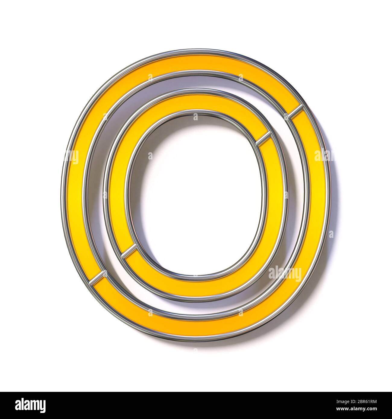 Orange metal wire font Letter O 3D rendering illustration isolated on ...