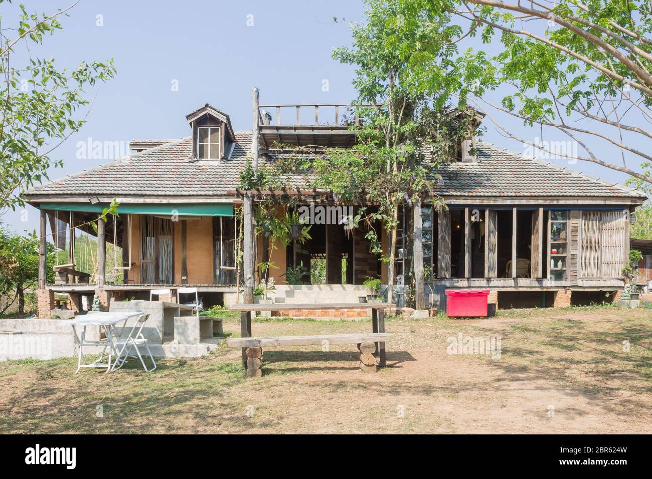 Exterior Design House in Country Style. Exterior design house with ...