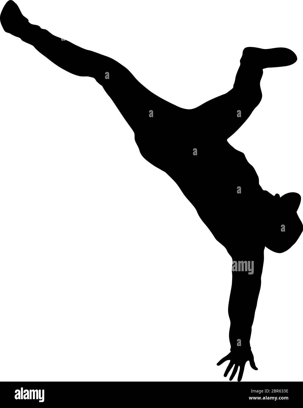 Black Silhouettes breakdancer on a white background Stock Vector Image ...