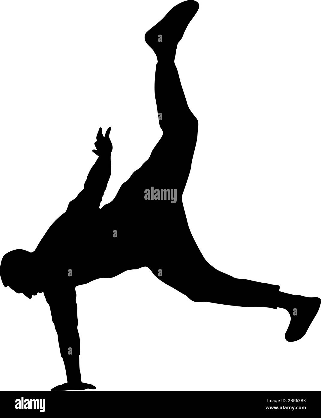 Black Silhouettes breakdancer on a white background Stock Vector Image ...