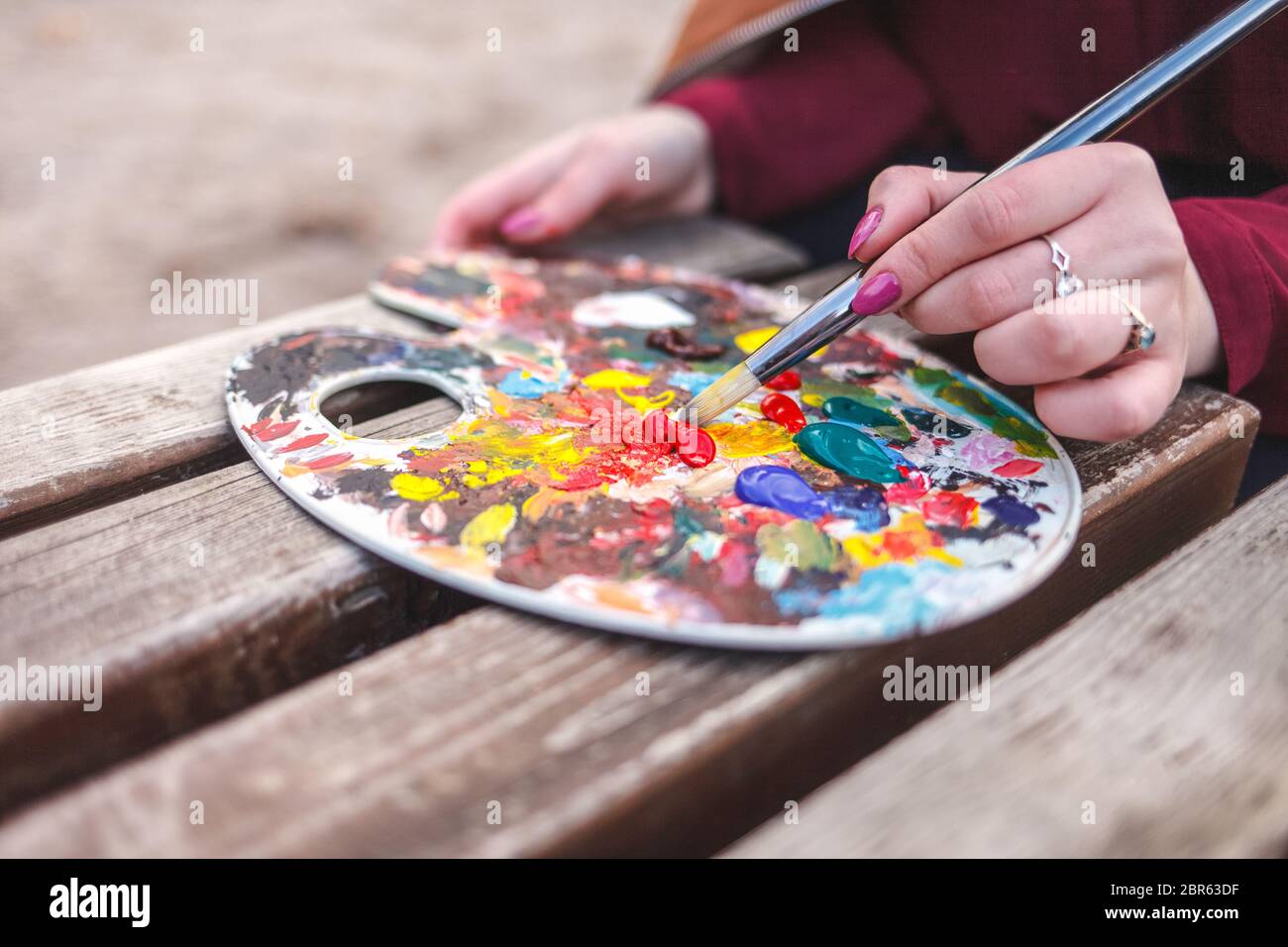 Artist creating picture on hi-res stock photography and images - Alamy