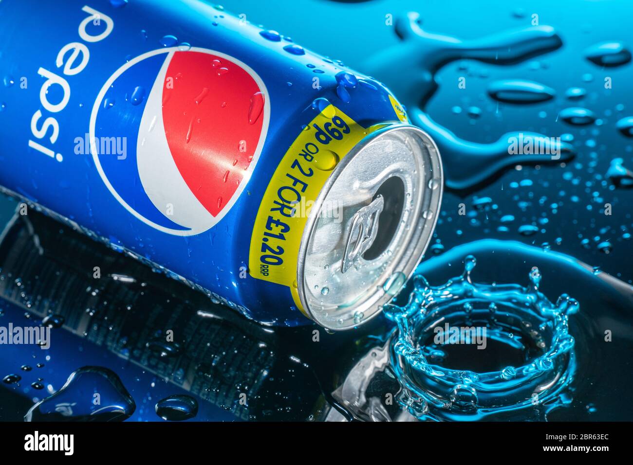 Bedford,UK,May 20,2020. Can of Pepsi, a carbonated soft drink ...