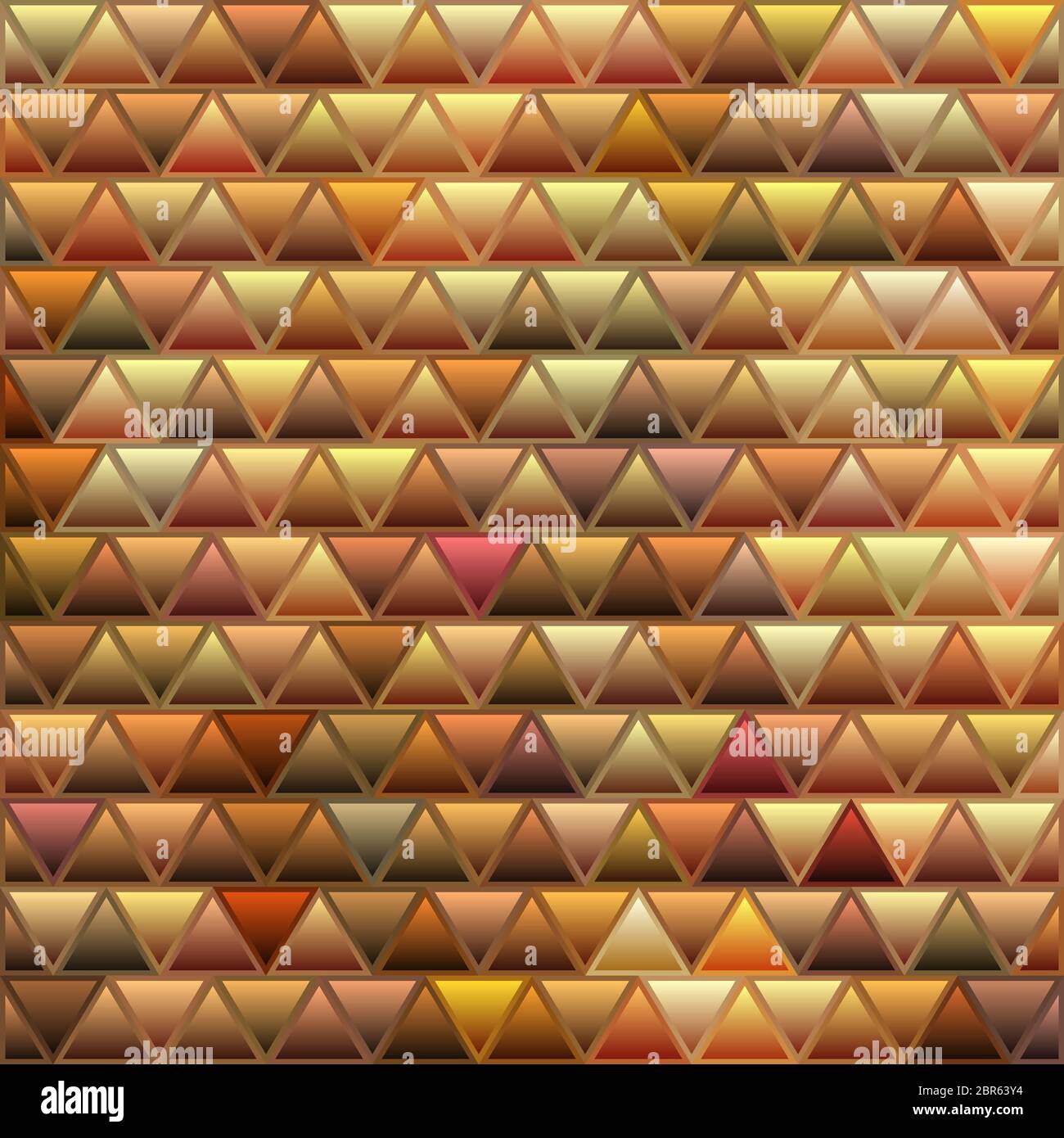 abstract stained-glass triangle mosaic background - brown and yellow ...