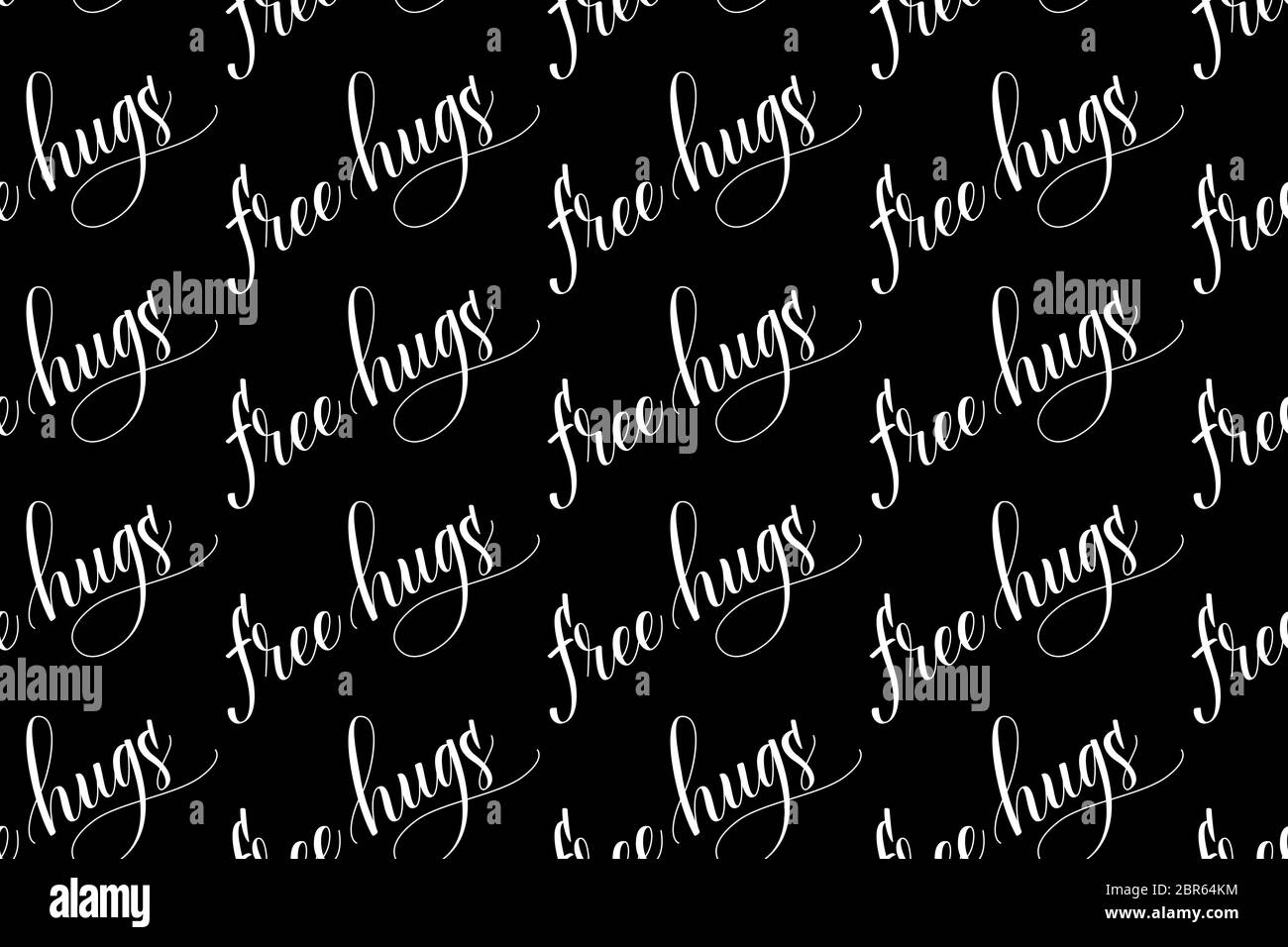 Seamless Brush calligraphy Free Hugs Stock Vector Image & Art - Alamy