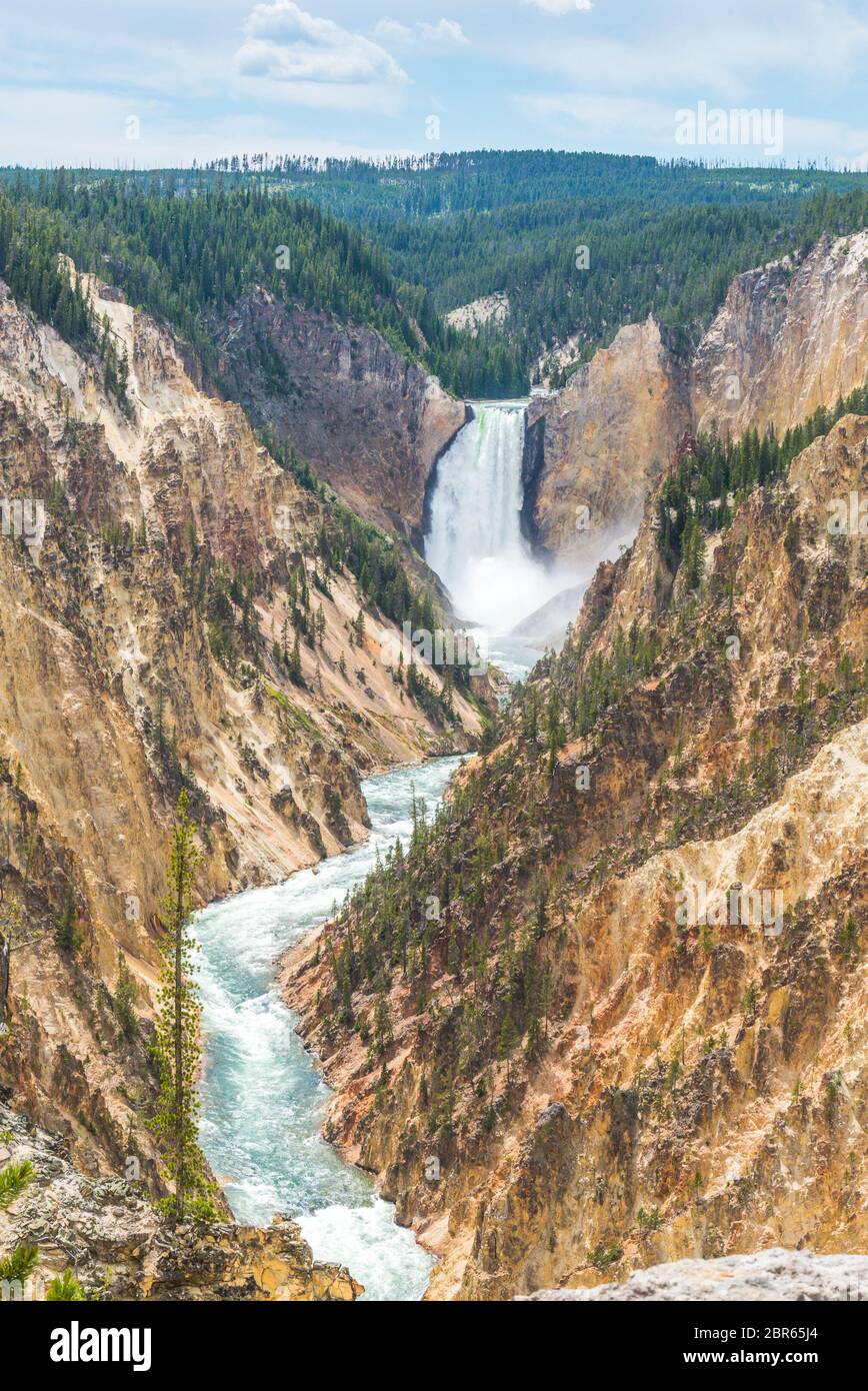 upper falls on the day in yellow stone Yellowstone National park ...
