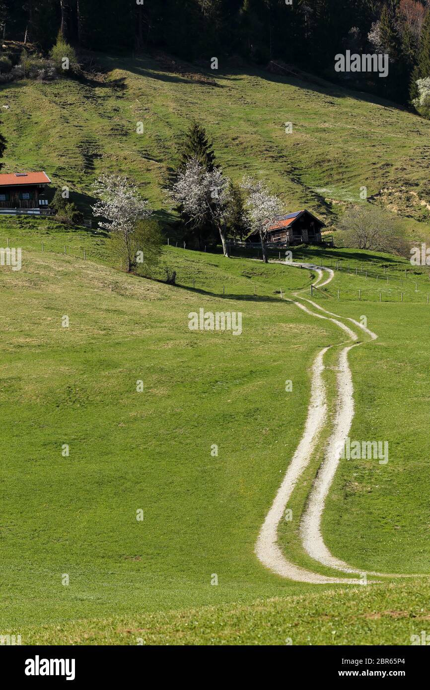 little path to small houses on a mountain Stock Photo - Alamy