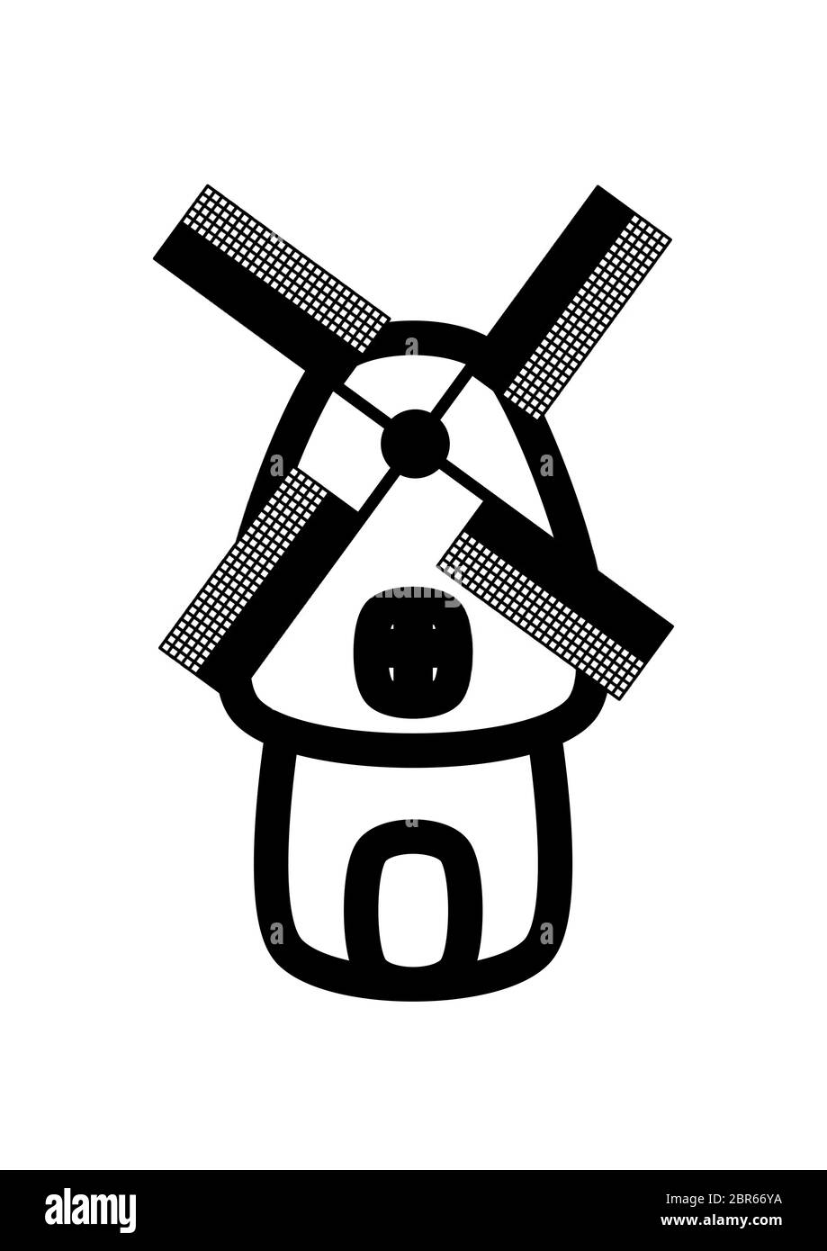 Windmill for grinding grain on a farm field Stock Vector Image & Art ...